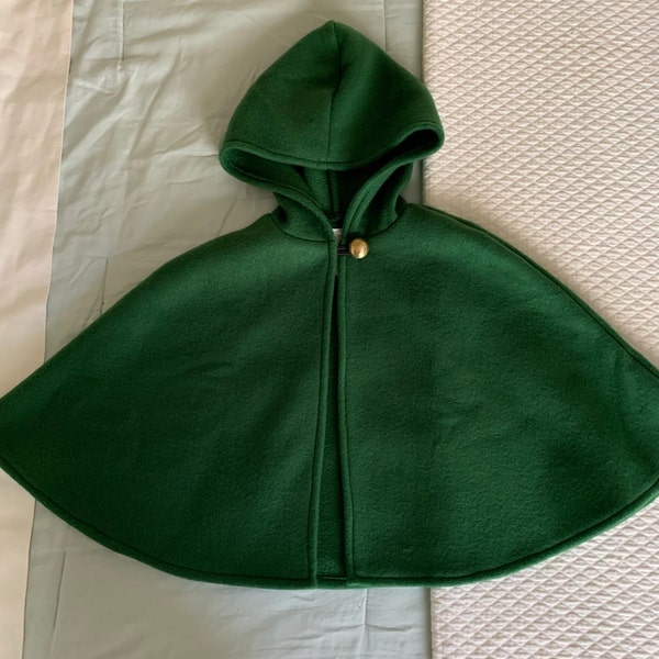 Kids Cloak, Boys Girls Green Hooded Cloak Fleece Elf, Elven, Archer ...