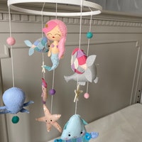 Mermaid Baby Mobile, Ocean Crib Mobile, Sea Creatures Cot Mobile ...