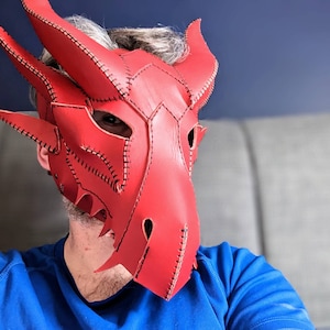 PDF Pattern Leather Dragon Mask - Etsy