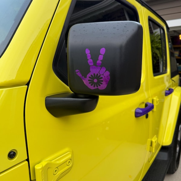 Set of 2 Hand Wave Peace Wave Decal for Side Mirrors - Wave Decal ...
