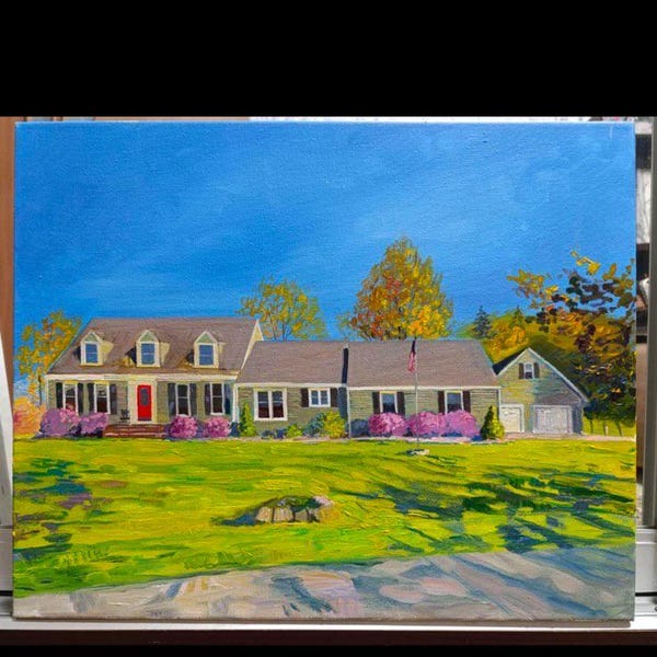Custom Oil House Portrait, Oil House Painting, First Home Gift ...
