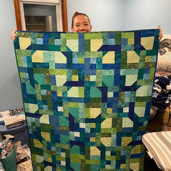 Deconstructed Log Cabin Art Quilt by Becky Grover - Etsy