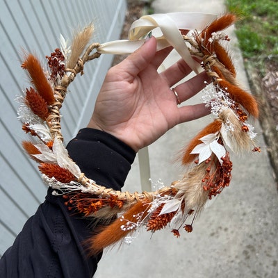 Terracotta Rust Flower Crown/ Wedding Hair/ Bride and Bridesmaids ...
