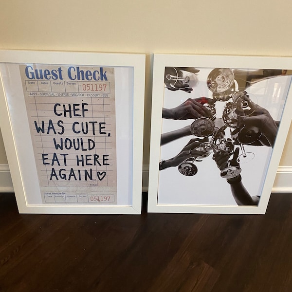 Chef Was Cute Guest Check Poster Trendy Wall Art Prints Kitchen Decor ...