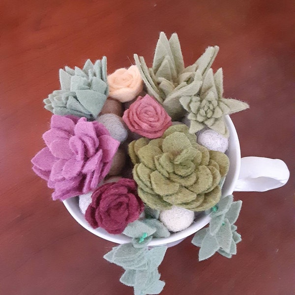 Felt Succulent SVG Pattern, Felt Succulent Template ,felt Succulent PDF ...