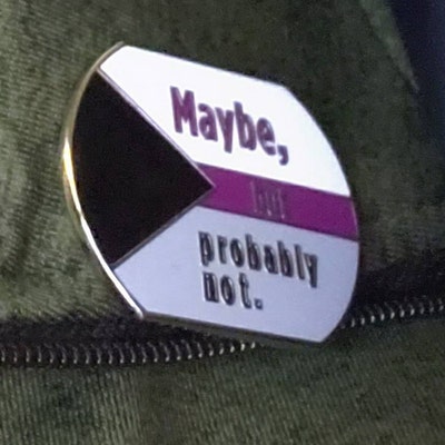 Maybe but Probably Not Gray Ace Demi Pride Enamel Pin in Demisexual ...