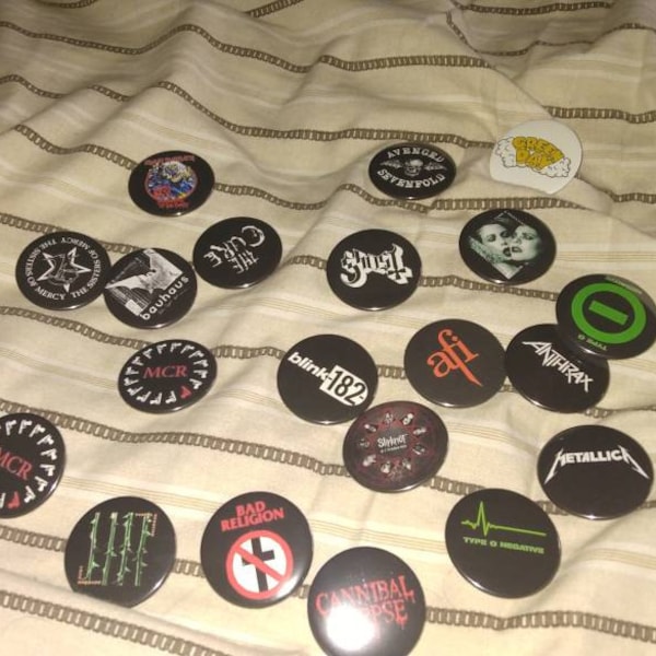 1980s/1990s Goth Rock Bands 1 1/2" Pinback Buttons (custom Made) - Etsy