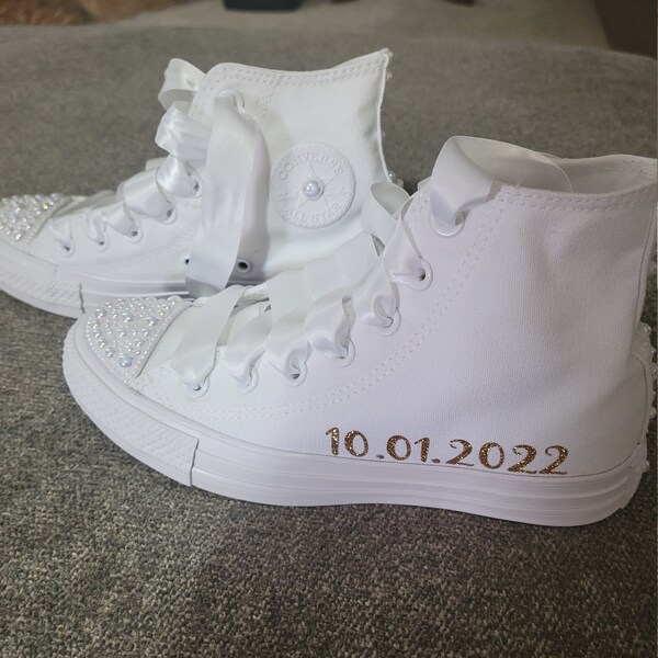 Bride Converse Shoes/converse Shoes/custom Wedding Shoes/ Wedding Gifts ...