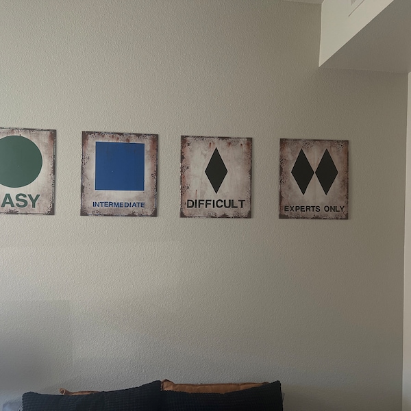 Ski Hill Difficulty “vintage” Handmade Reproduction Signs - Etsy