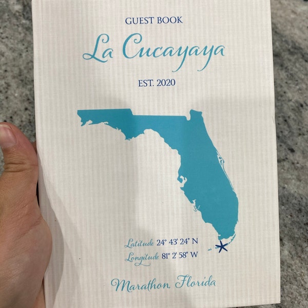 Personalized Vacation Home Guest Book, State Map Guest Book, Beach ...