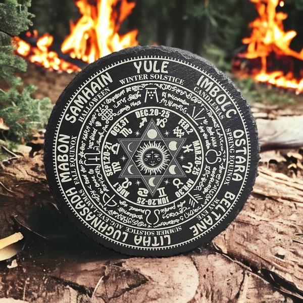 Pagan Wheel of the Year SVG Wiccan Calendar Svg Altar Tile Svg ...