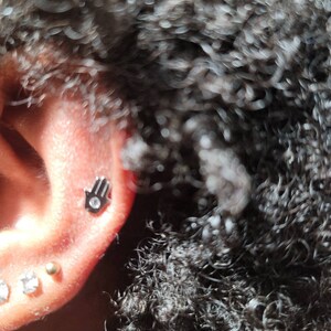 Gold/silver Diamond Rook Piercing Curved Barbell Cubic - Etsy