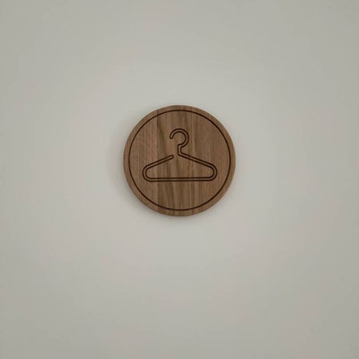 Natural Oak Wood Restroom Sign, Wooden Door Plate, Male and Female ...