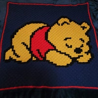 Pooh Sleeping C2C Corner to Corner Baby Afghan Blanket or - Etsy Canada