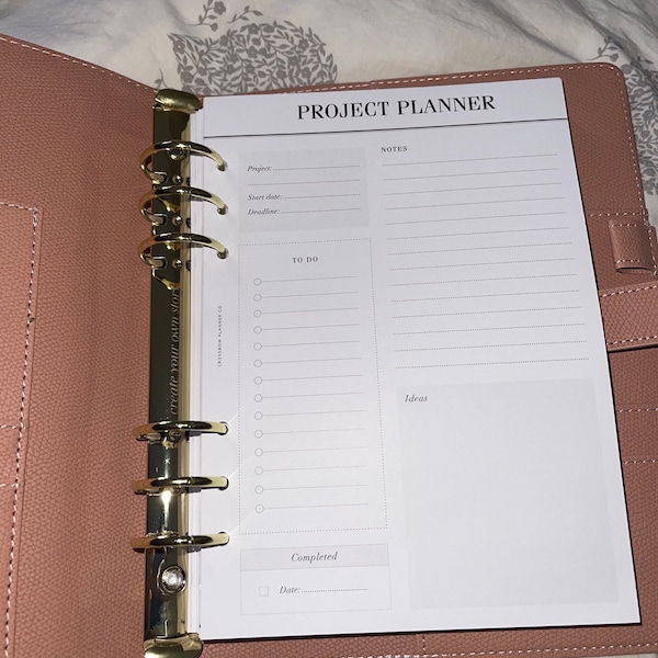 PRINTED Project Planner Pages A5 | Projects to Do List | Work Planner ...