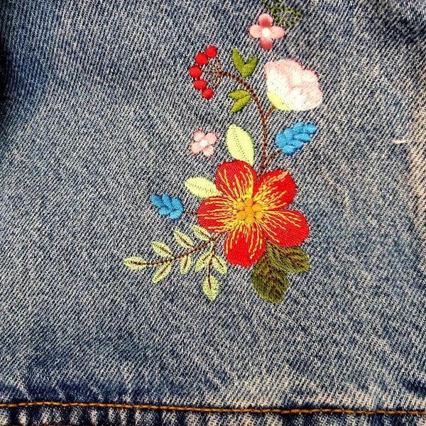 Machine Embroidery Design- Modern Boho Flowers - Modern Floral Digital ...