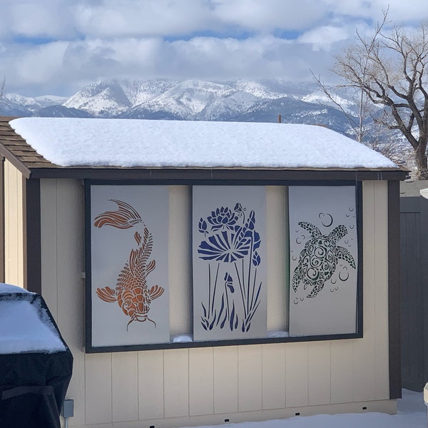 Turtle Art Screen or Panel | Metal Privacy Screens | Turtle Metal Wall ...