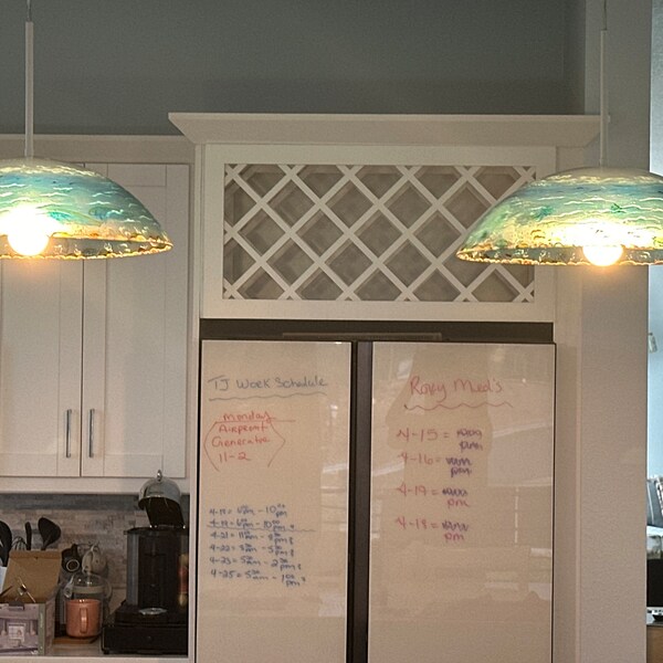 Pendant Light Tropical Style Fixture Stained Glass Hand Painted Beach ...