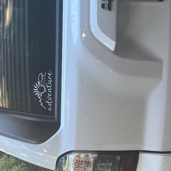Adventure Decal Design 1, Mountain Sun Wave Bumper Sticker, Adventures ...