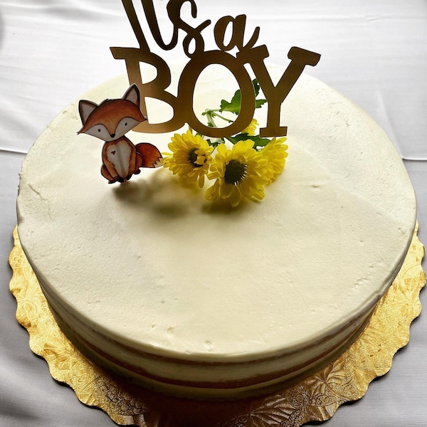 Fox Cake Topper, Fox Baby Shower Cake Topper, Fox It's a Boy Topper ...