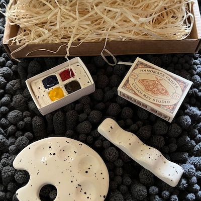 Palette and Matchbox Paint Set, Plastic-free, Handmade Art Supplies ...
