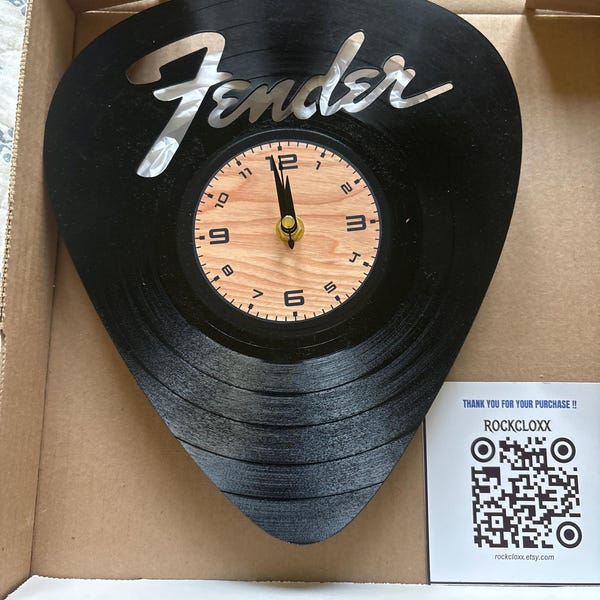 GUITAR PICK Fender Strat Vinyl Record Clock - Etsy