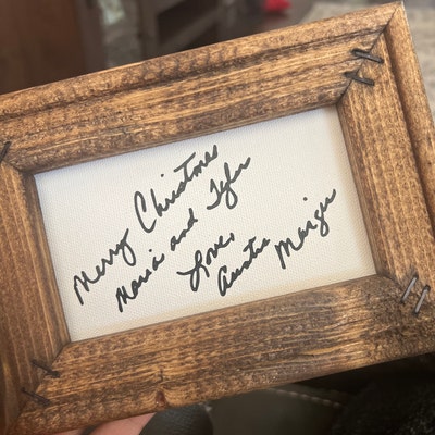 5x7 Frame, Framed Canvas Handwriting Gift,memorial Gift, Handwriting ...