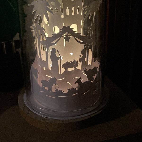 Nativity Scene Christmas Lanterns - Paper Cut Lamp for Christmas - SVG ...