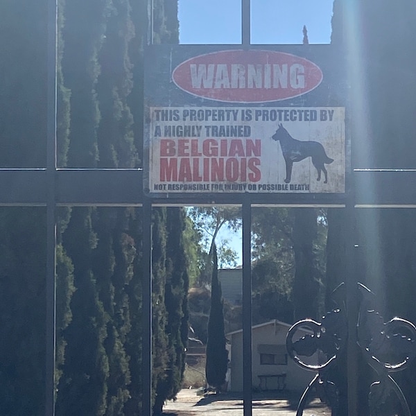 K9 Security Dog Belgian Malinois Sign No Trespassing Dog Warning Sign ...