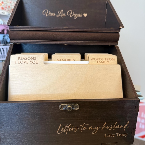 Personalized Recipe Box With Dividers & Cards Custom Christmas Gift for ...