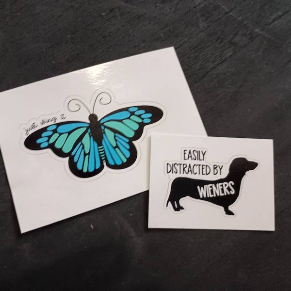 Easily Distracted by Weiners Sticker Dog Laptop Decals, Weiner Dog ...