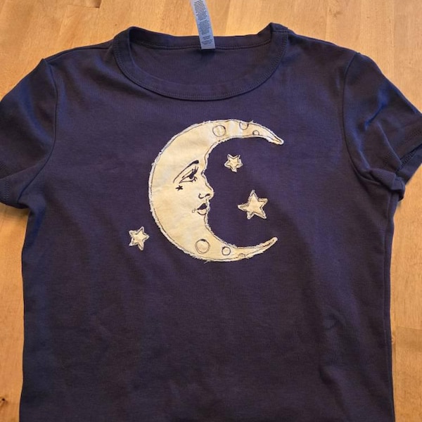 Crescent Moon Whimsigoth Applique Baby Tee/sweatshirt/long Sleeve - Etsy