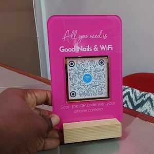 Mini QR Code Display Sign Social Media QR Code Salon Sign Beauty Sign ...
