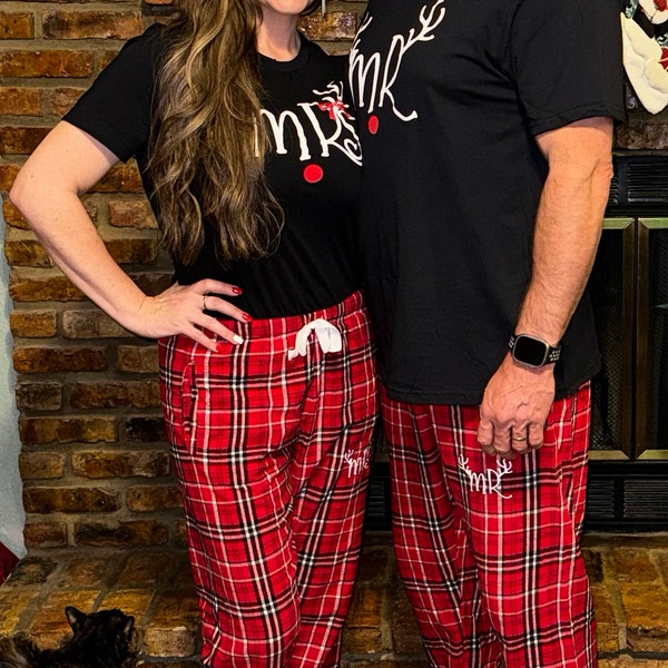 Mr. and Mrs. Christmas Pajamas Set - Christmas Couple Pajamas ...
