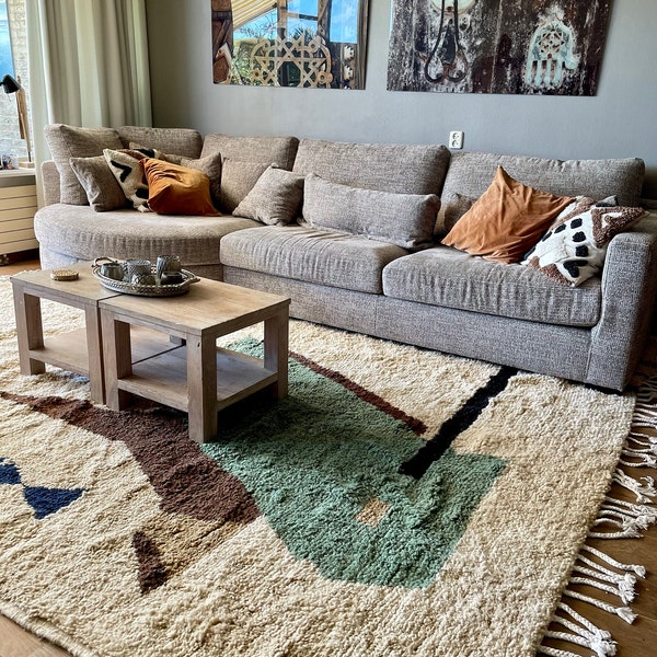 Cream Moroccan Rug, Beni Ourain Rug, Berber Rug, Wool Rug, Rugs for ...