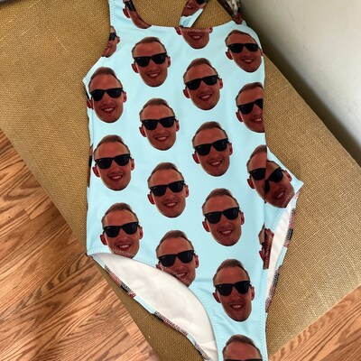 Custom Print Photo Face Bathing Suit Women, Personalized One Piece ...