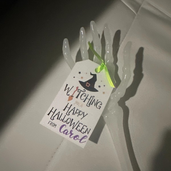 EDITABLE Halloween Gift Tag, Halloween Favor Tag, Trick or Treat Favor ...
