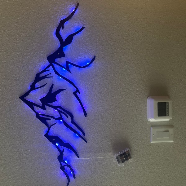 Mountain LED Metal Art Sign / Light up Mountain Metal Sign / Multi ...