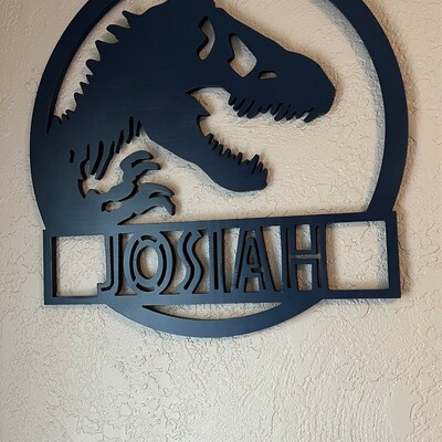 Personalized Dinosaur Name Sign Dinosaur Wall Art Custom Dinosaur Decor ...