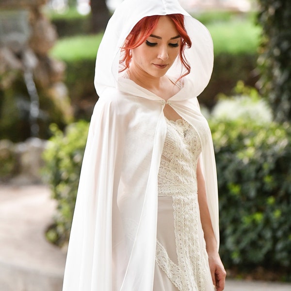 Medieval Long Chiffon Cloak, Fantasy Cloak Cape, Chiffon Wedding Cloak ...