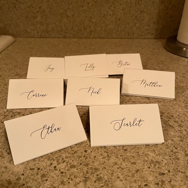 Printed Place Card| Calligraphy Place Cards | Wedding Name Cards ...
