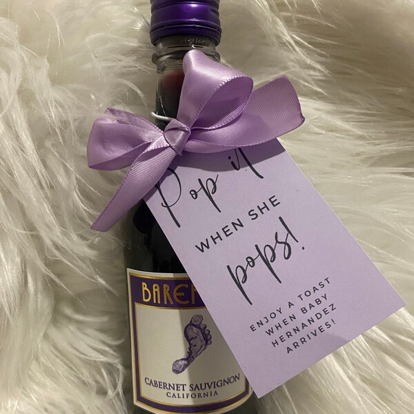 Pop It When She Pops Favor Tag Template, Printable Modern Baby Shower ...