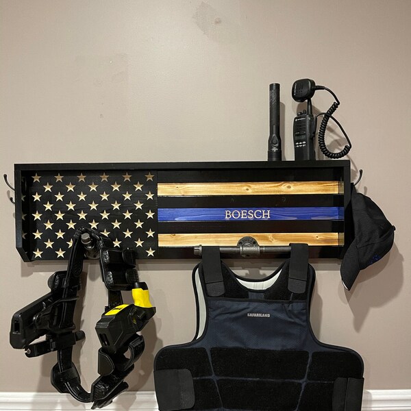 Police Gear Rack - Police Academy - Graduation Gift - Thin Blue Line ...