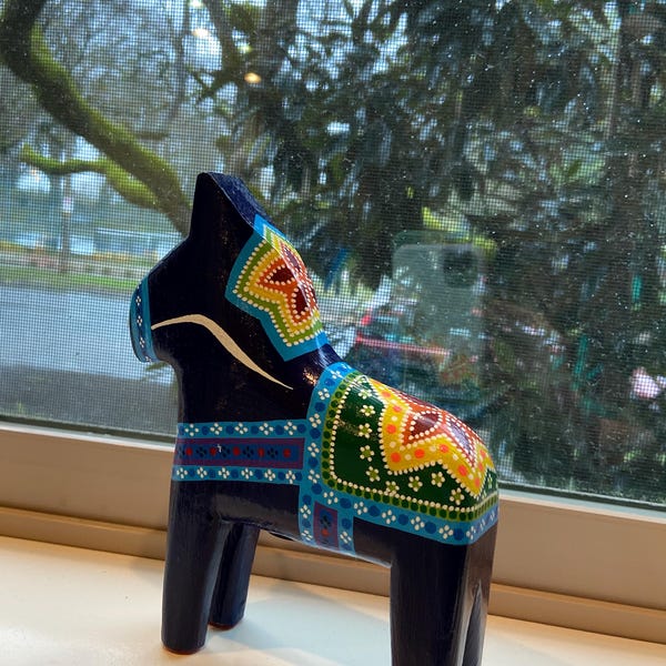 Swedish Dala Horse - Linnae Flowers - Etsy