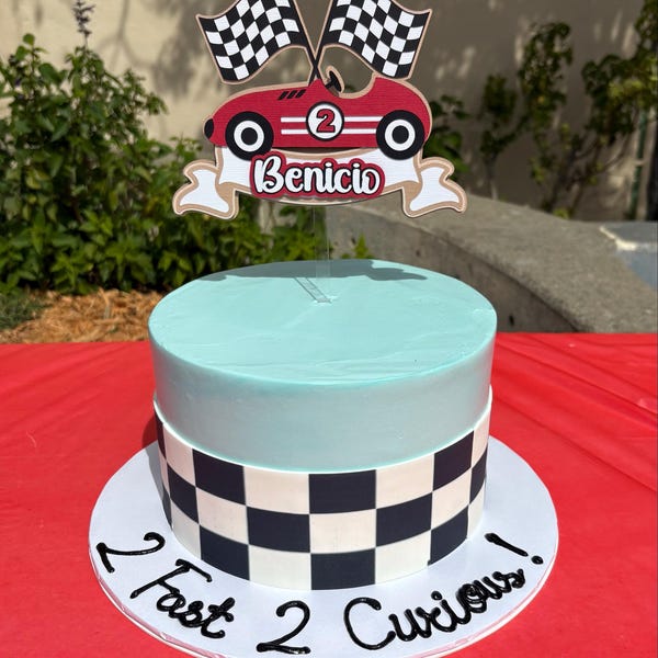 Race Car Cake Topper Two Fast Theme First Birthday Decoration Fast Five ...