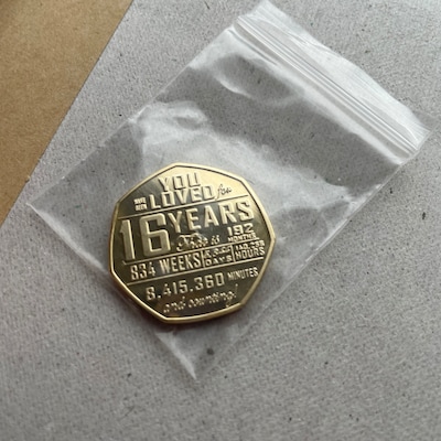 Pair of 50th Birthday Silver & 24ct Gold Commemoratives in 50p Coin ...
