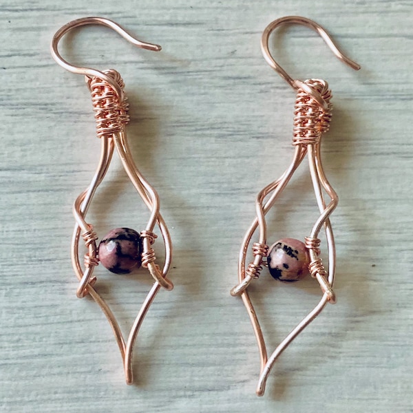 Wirearttutorials Velvet Tulip Earrings Wire Wrap Tutorial, Weaving Pattern,diy Jewelry Making ...