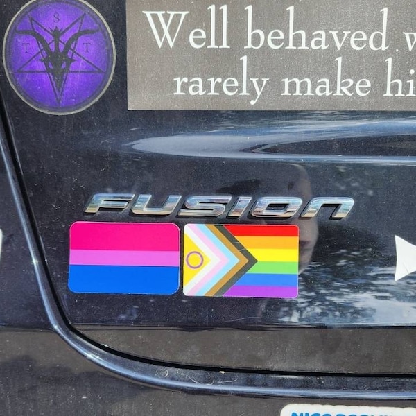 WATERPROOF Progress Pride Flag Sticker Rainbow LGBTQAA LGBTQ+ Inclusive ...