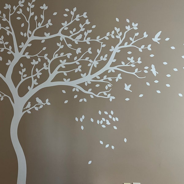 White Tree Wall Decal Large Tree Wall Decal Wall Mural Stickers Wall ...