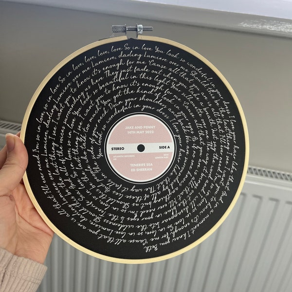 Personalised Song Sheet Music Notes Lyrics Print 1st, 2nd Anniversary ...